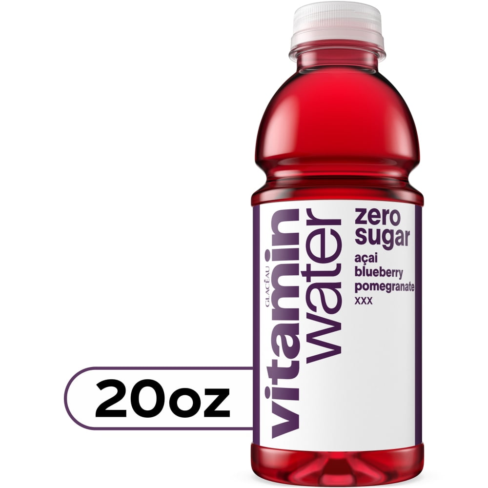 Pack of 4 vitaminwater XXX Acai-Blueberry-Pomegranate Zero Sugar Flavored Bottled Water Beverage ...