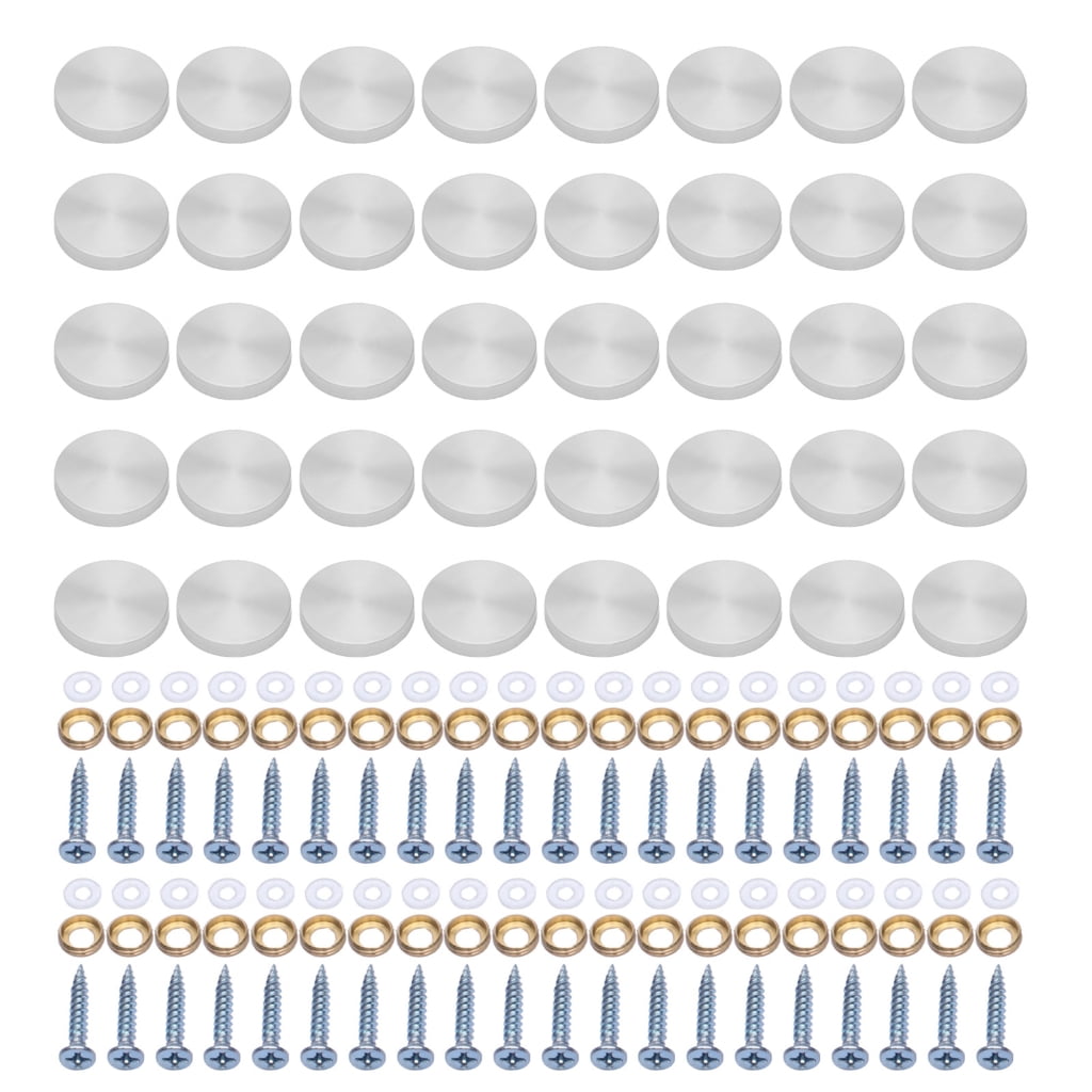 Pack of 40 Mirror Screws Steel Screw Cover Caps Decorative Fasteners ...