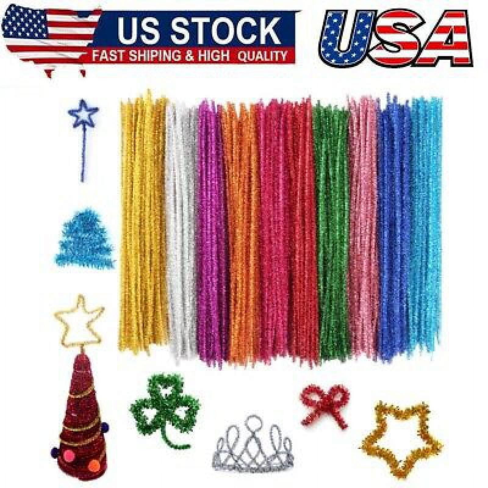Pack of 400 Colourful Pipe Cleaners for Crafts Chenille Wire Pipe ...