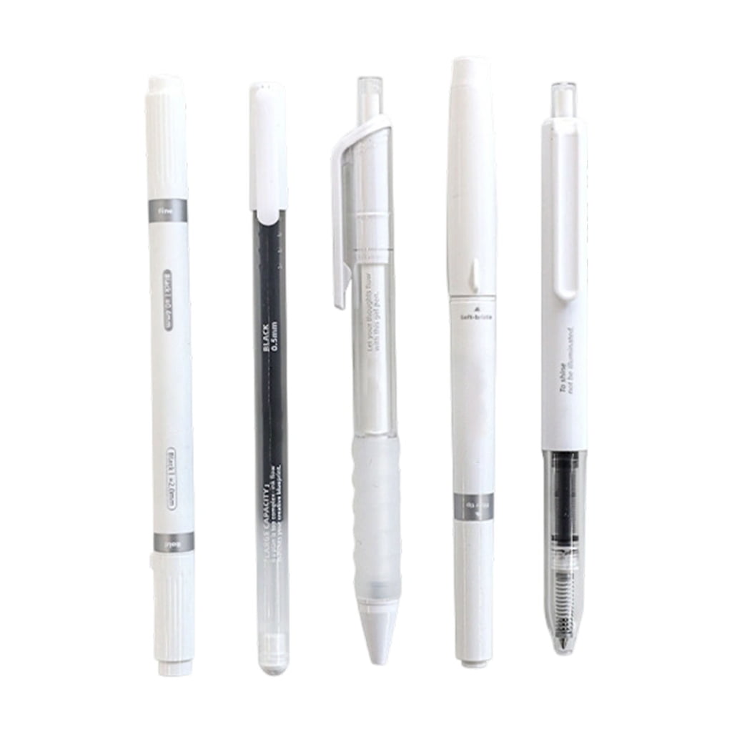 Pack of 5 0.5mm Quiet Clicks Gel Pen Quick Drying Ink Smooth Writing ...