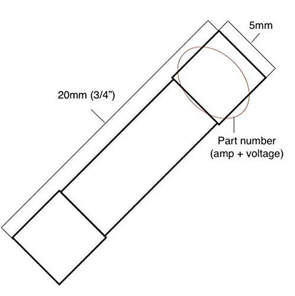 Pack of 5, 1.25A 250V Slow Blow (Time Delay) Ceramic Fuses 5X20mm T1 ...