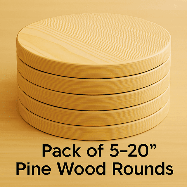 Pack of 5-20 inch wood round, wood slices 20 inch diameter, wood ...