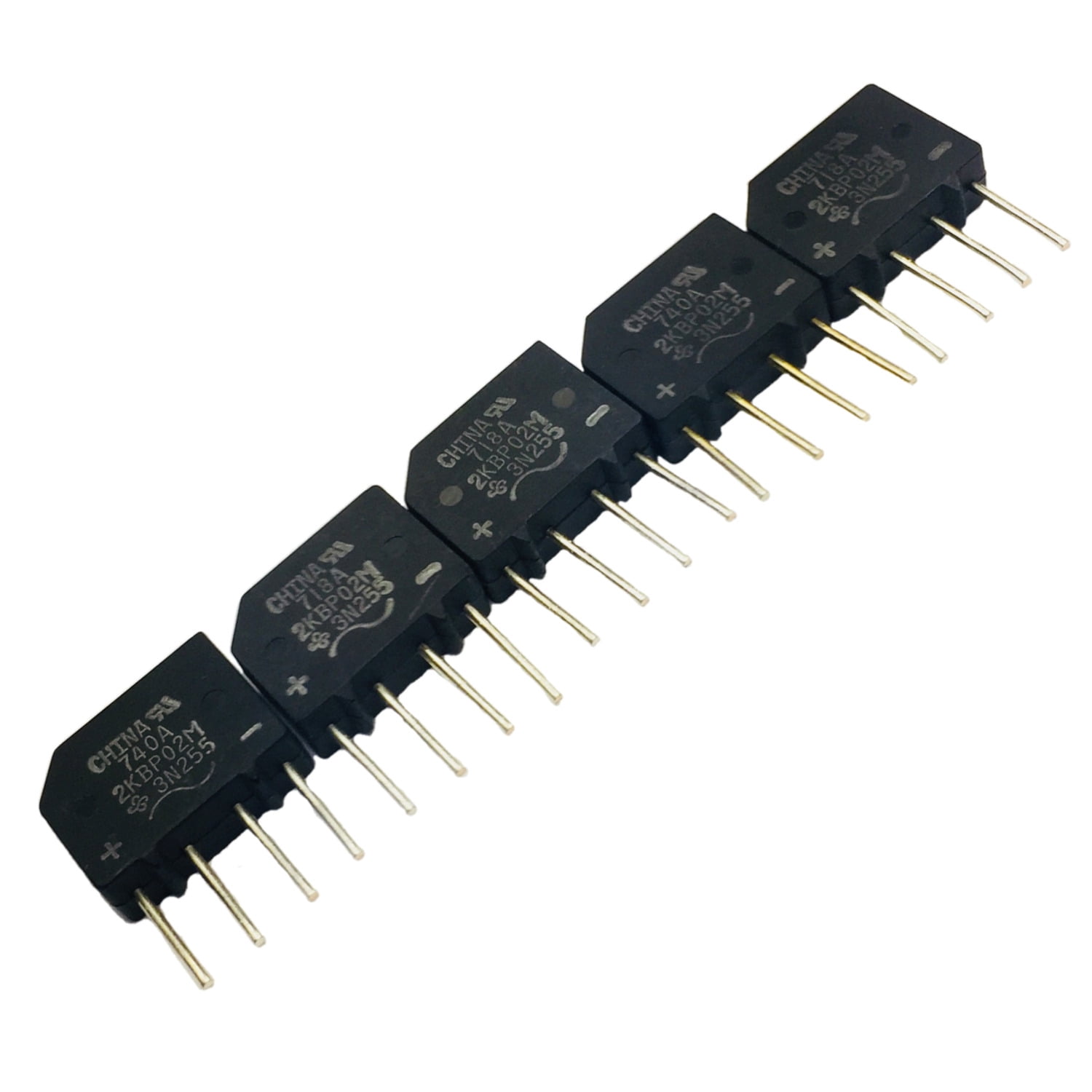 Pack of (5) 2KBP02M 2KBP02M-E4/51 Diode Rectifier Bridge Single 200V 2A ...