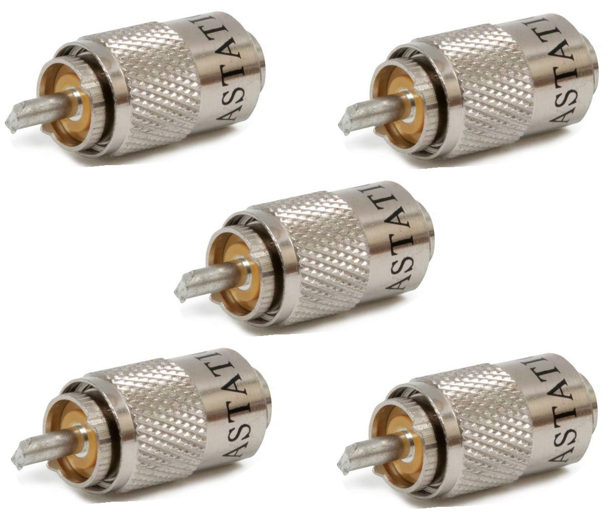 Astatic Pack of 5 UHF PL259 Coaxial Cable Connector for CB Ham Radio ...