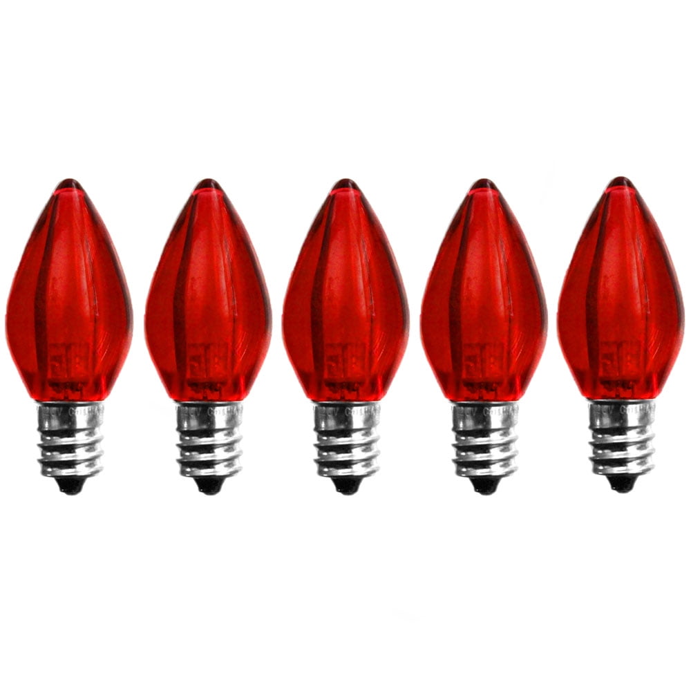 EZLS Red Transparent C7 LED Replacement Bulbs, 5 Pack - Walmart.com