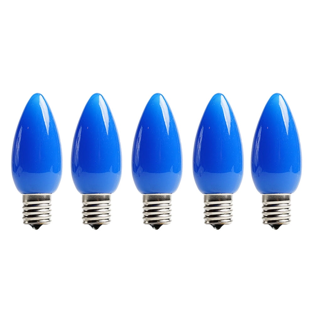 Pack of (5) C9 Opaque Blue LED Bulb - C9 Smooth Lens - Walmart.com