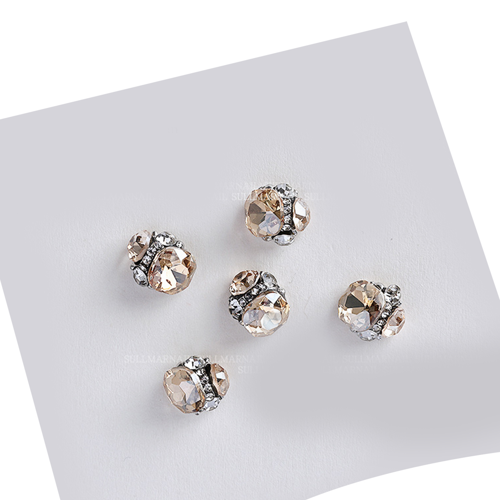 Pack of 5 Charms Clear Nails Art Charms 3D Rhinestones Charms Nails Art ...