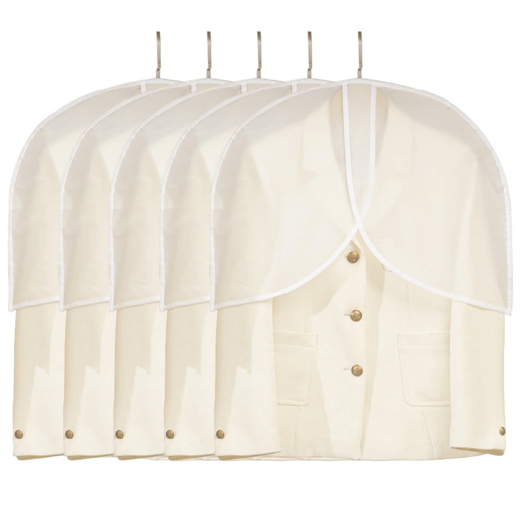 Pack of 5 Clear PEVA Dust Proof Shoulder Cover For Hanging Clothes ...