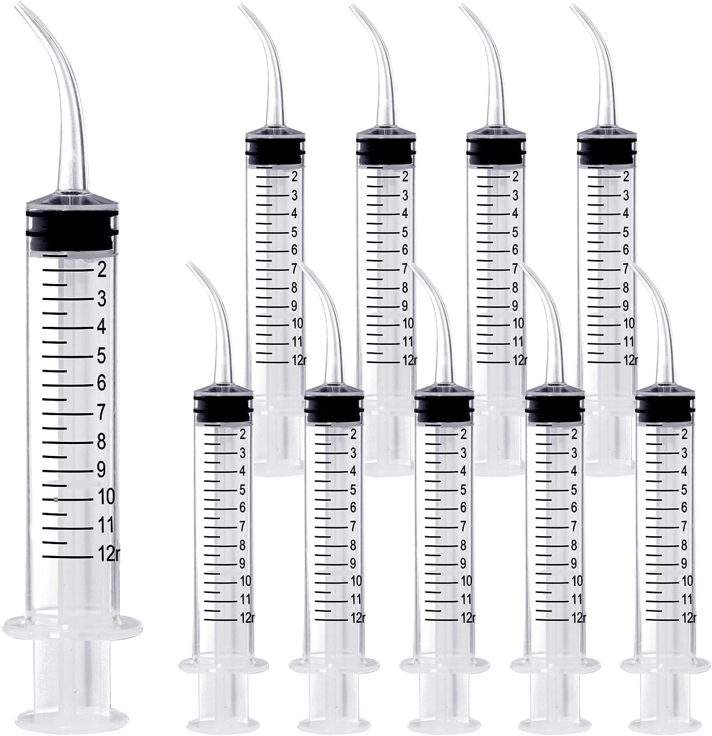 Pack of 5 Disposable Dental Syringe 12 ml Plastic Dental Irrigation ...