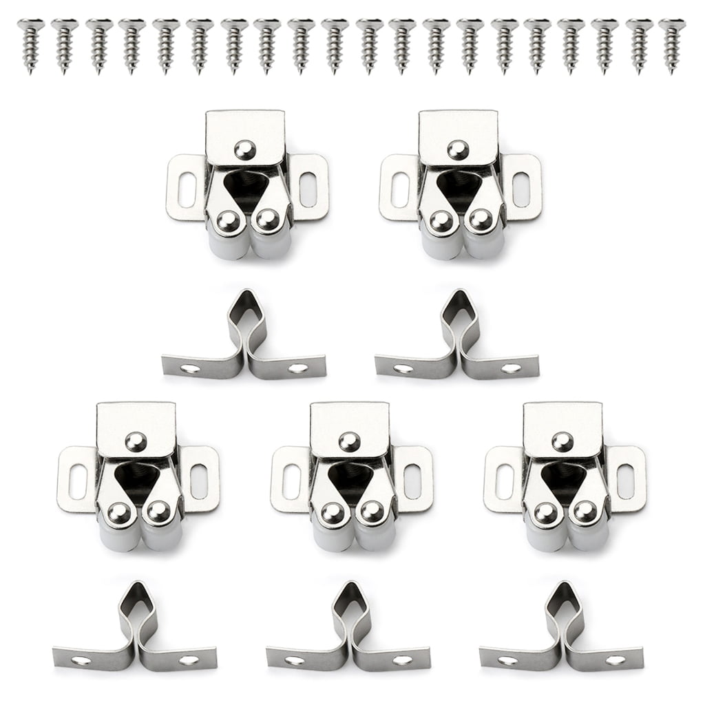 Pack of 5 Double Roller Cabinet Door Catches Multi Finish Strong Hold ...