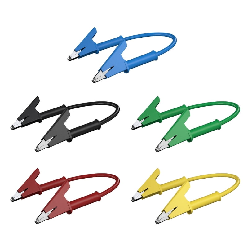 Pack of 5 Electrical Test Leads with Alligators clip 1meter Length Cord ...
