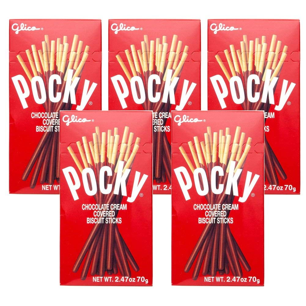[ Pack of 5 ] Glico Pocky Biscuit Stick, Chocolate, 2.47 Ounce - SET OF ...