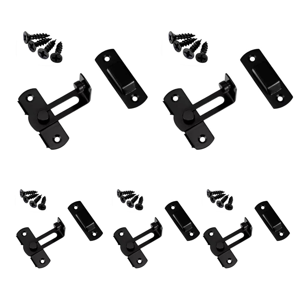 Pack of 5 Heavy Duty Steel Slide Bolts set 90 Degree Thicken Door ...