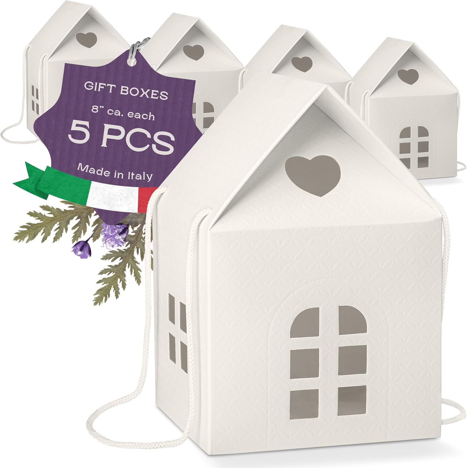 Pack of 5 House Shaped Gift Boxes (7.87 x 7.87 x 7.08 inch) - Mansion ...