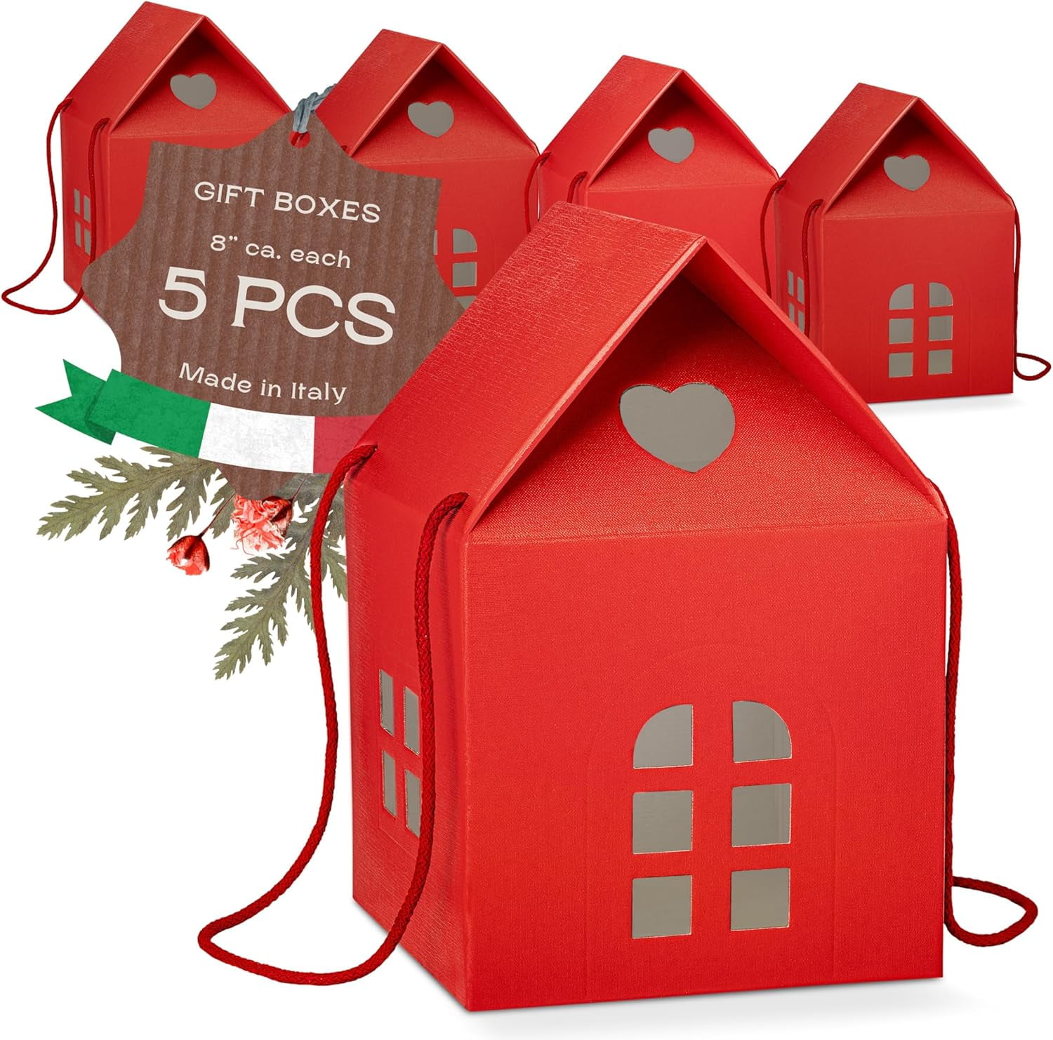 Pack of 5 House Shaped Gift Boxes (7.87 x 7.87 x 7.08 inch) - Mansion ...