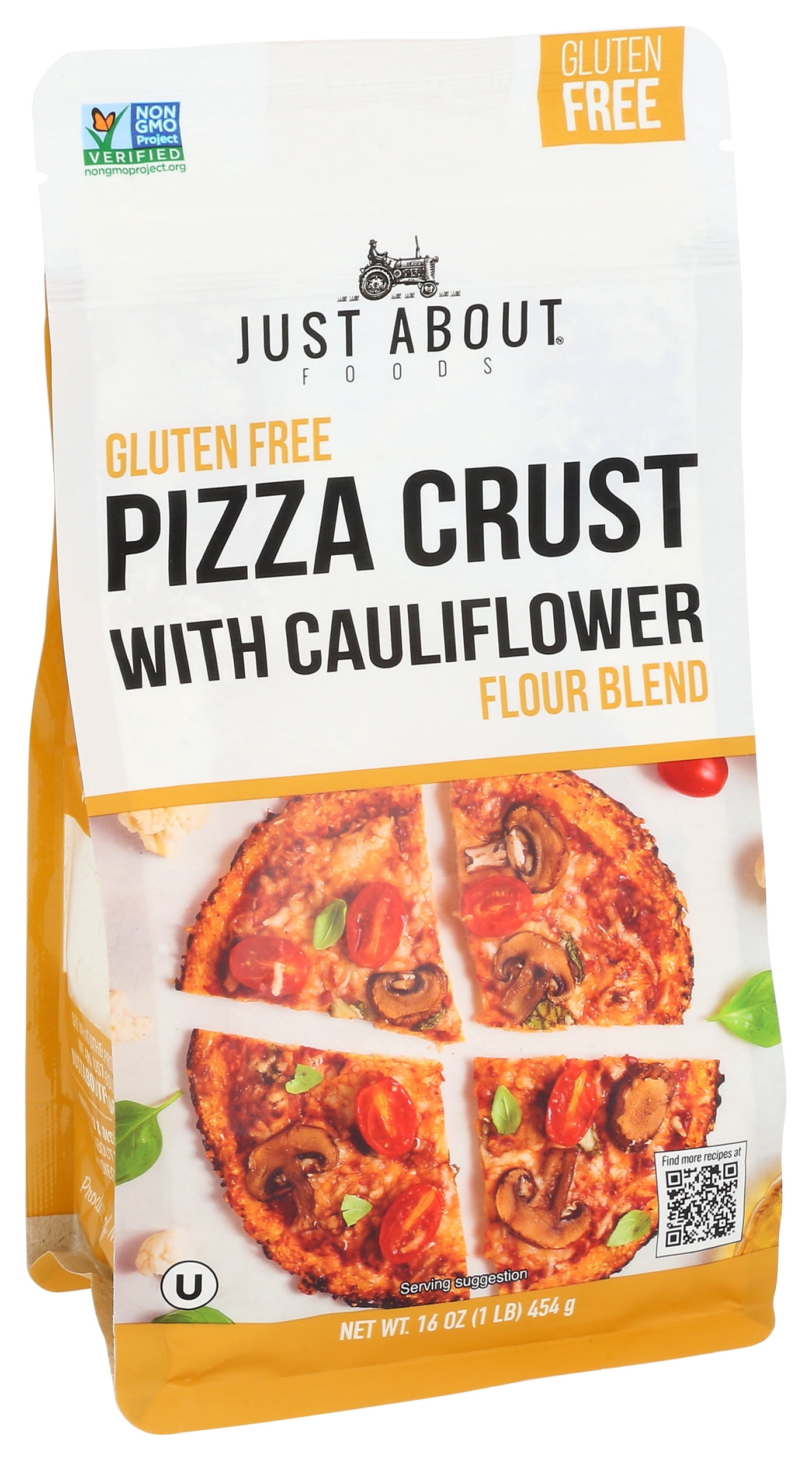 (Pack of 5), Just About Foods Pizza Crust with Cauliflower Flour Blend ...