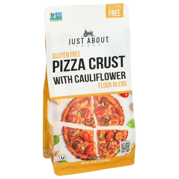 (Pack of 5), Just About Foods Pizza Crust with Cauliflower Flour Blend ...