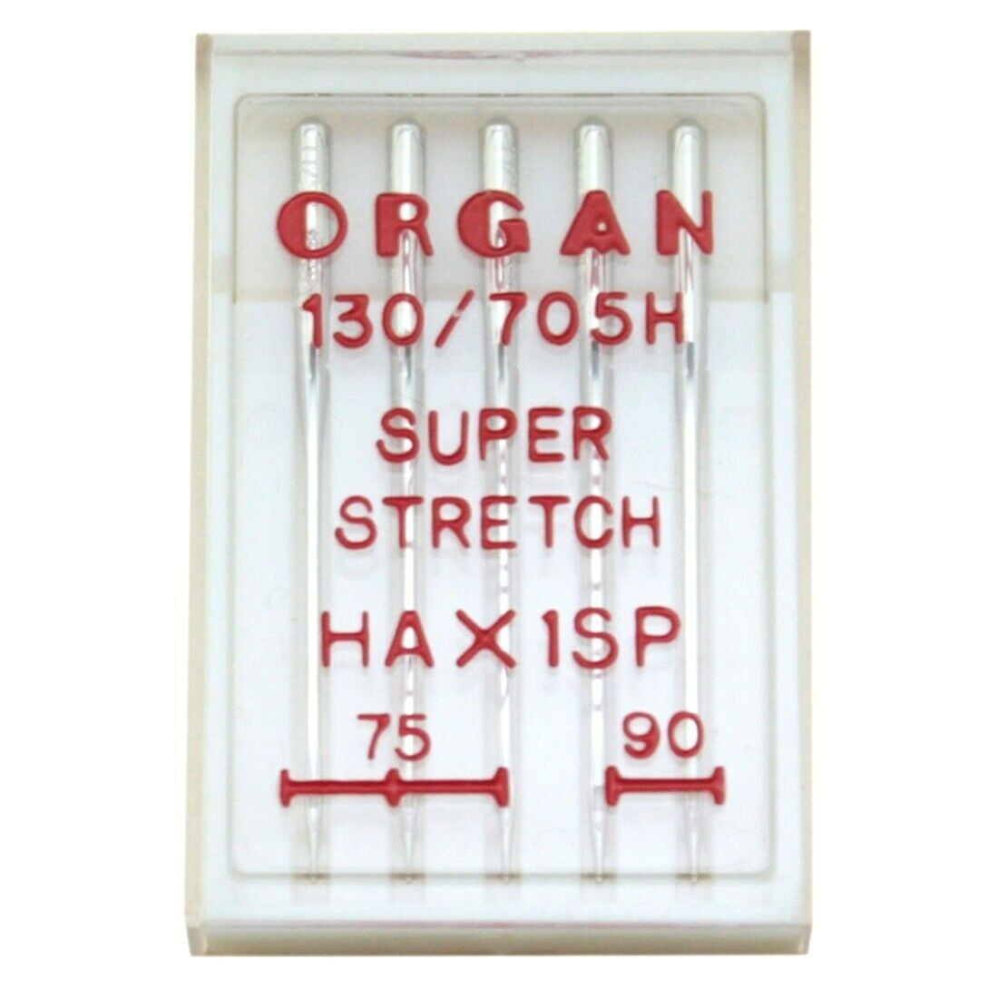 Pack of 5 Organ HAX1SP Super Stretch Needles for Home Sewing Machine ...