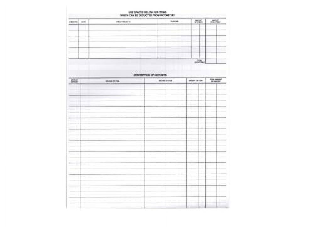 Pack of 5 Premium Check Registers for Deskbook Checks, Secretary Desk ...