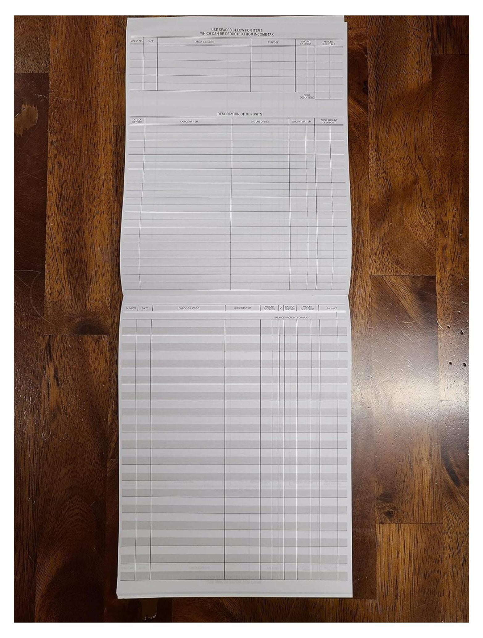 Pack of 5 Premium Check Registers for Deskbook Checks, Secretary Desk ...