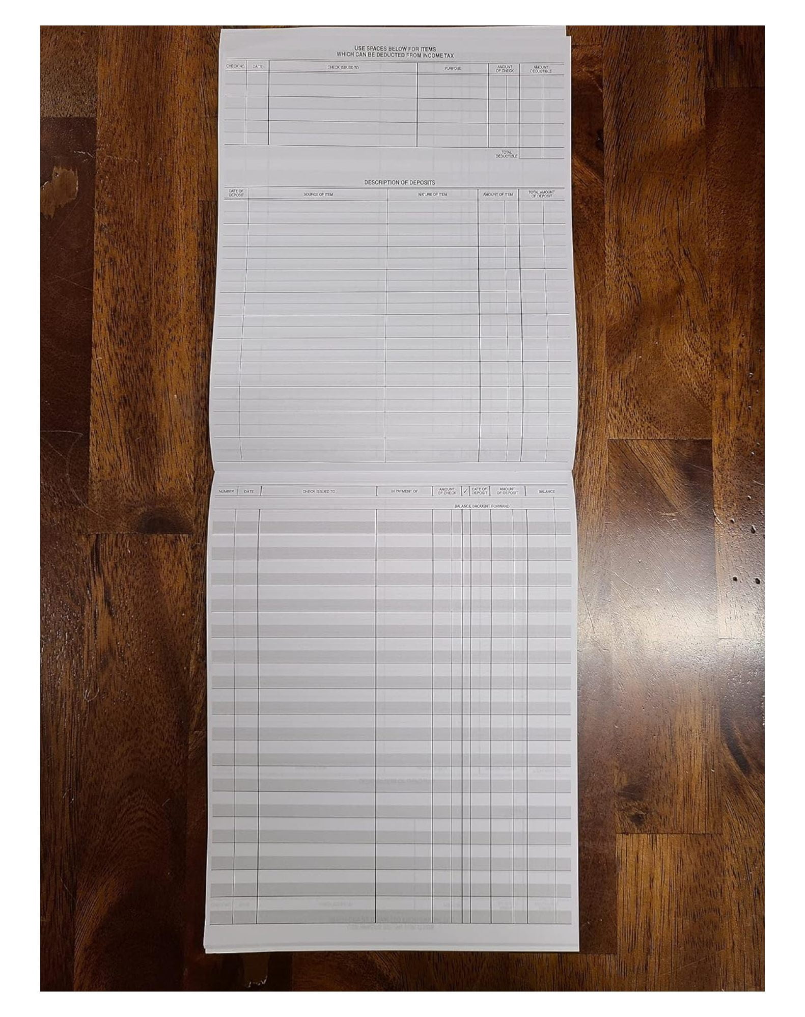 Pack of 5 Premium Check Registers for Deskbook Checks, Secretary Desk ...