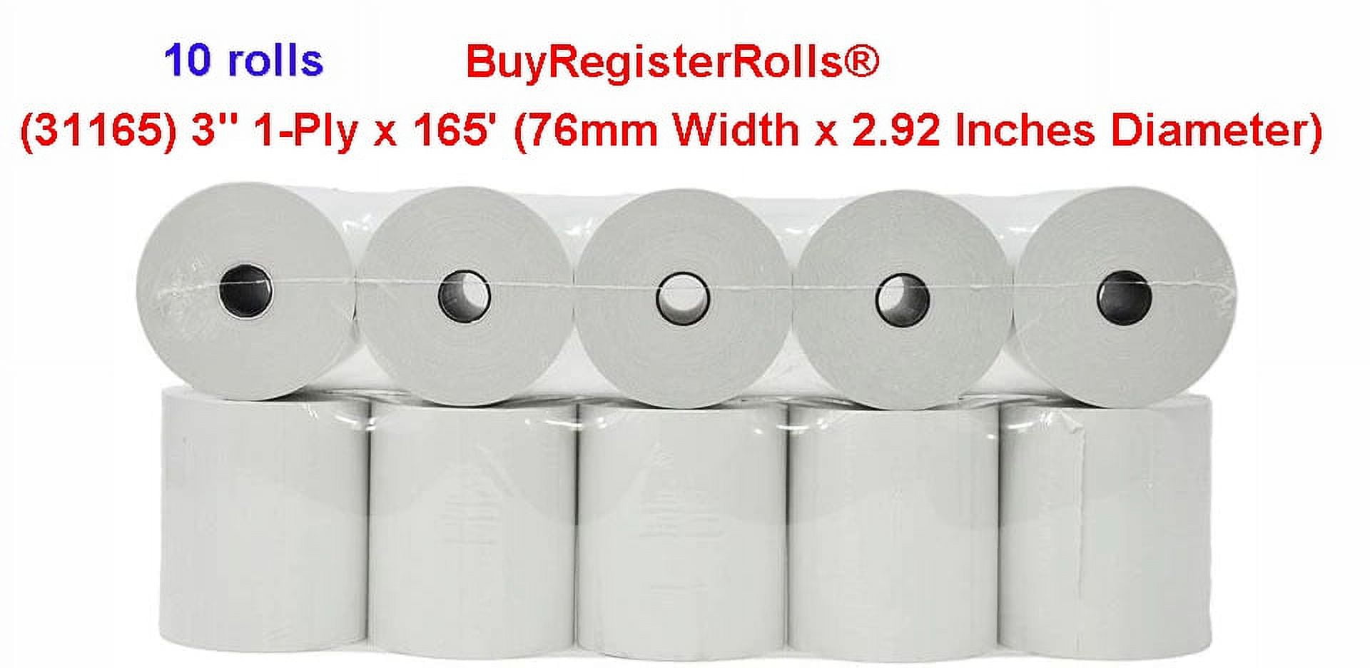 White Adding Machine Tape Paper Rolls, 2 1/4 x 150 ft, 50 GSM, Pack of ...