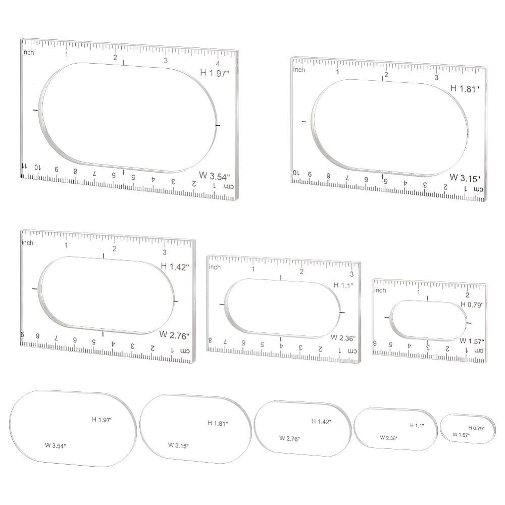 Pack of 5 Router Templates Oval Inlay Template Acrylic Router Jig ...