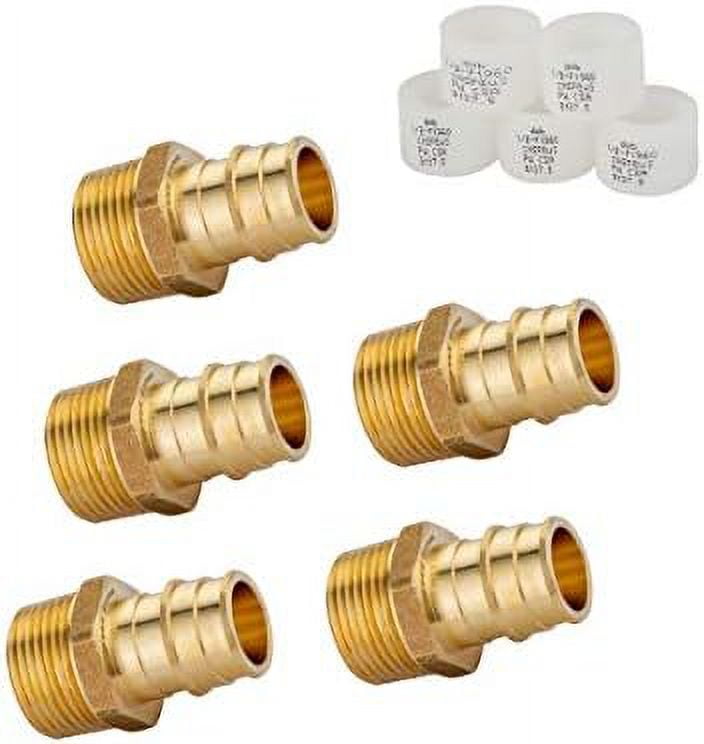 (Pack of 5 Sets) Pex A 1/2"x 1/2" Male NPT Adapter Expansion Fitting ...