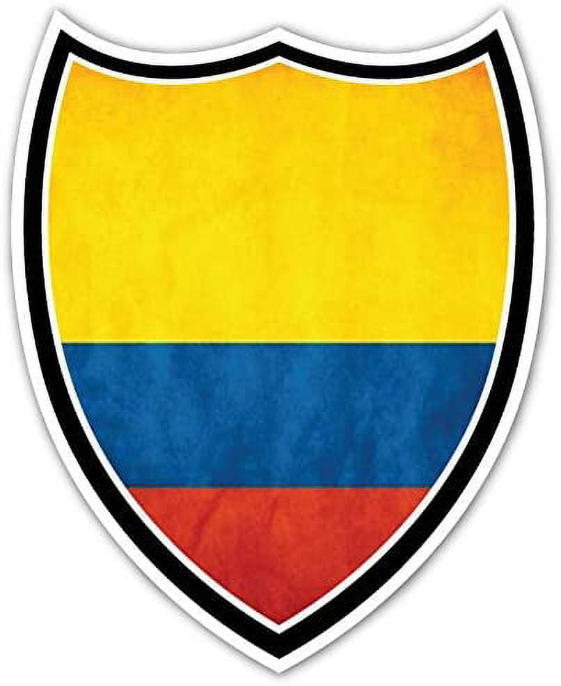 (Pack of 5 Stickers) Colombian Flag Shield Design Vinyl Decal Bumper ...