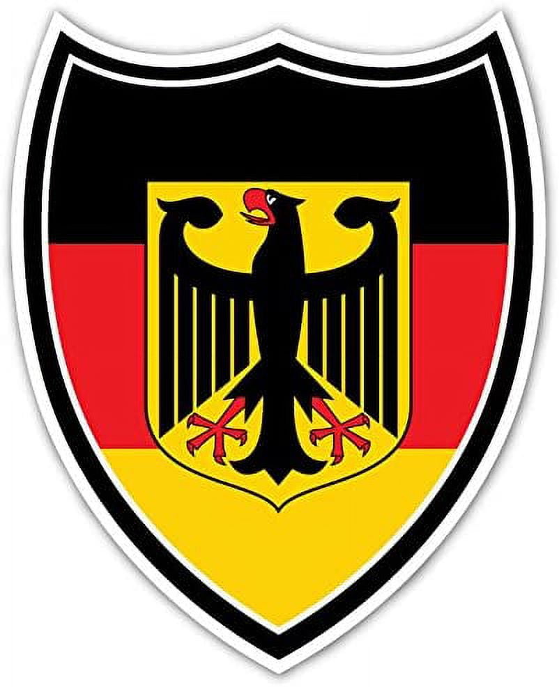(Pack of 5 Stickers) German Coat of Arms Germany Flag Shield Black ...