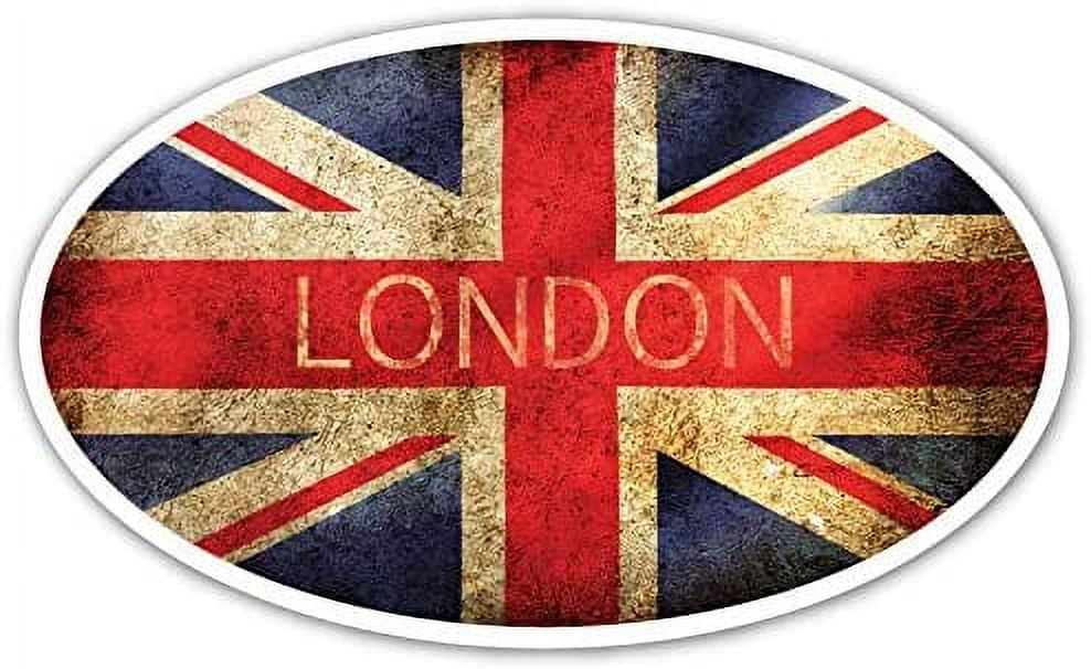 (Pack of 5 Stickers) London Great Britain Vintage Flag Euro Vinyl Decal ...