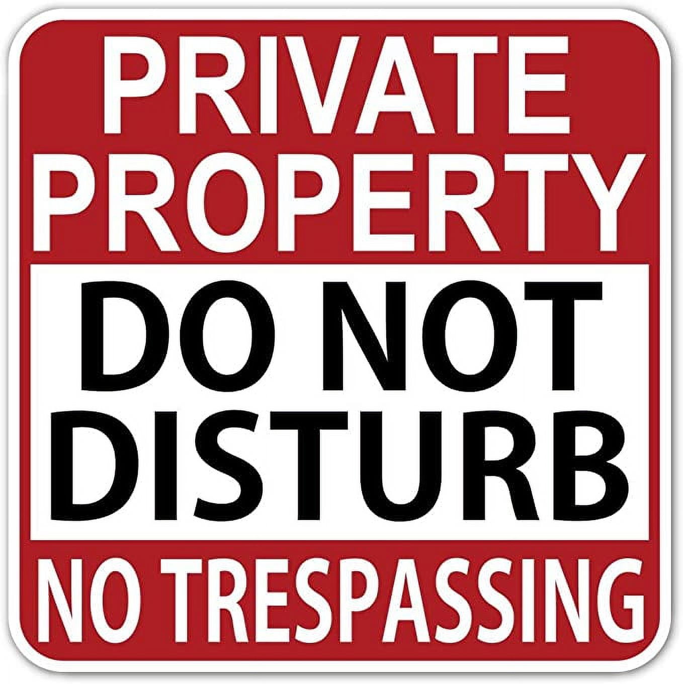 (Pack of 5 Stickers) Private Property DO NOT DISTURB No Trespassing ...