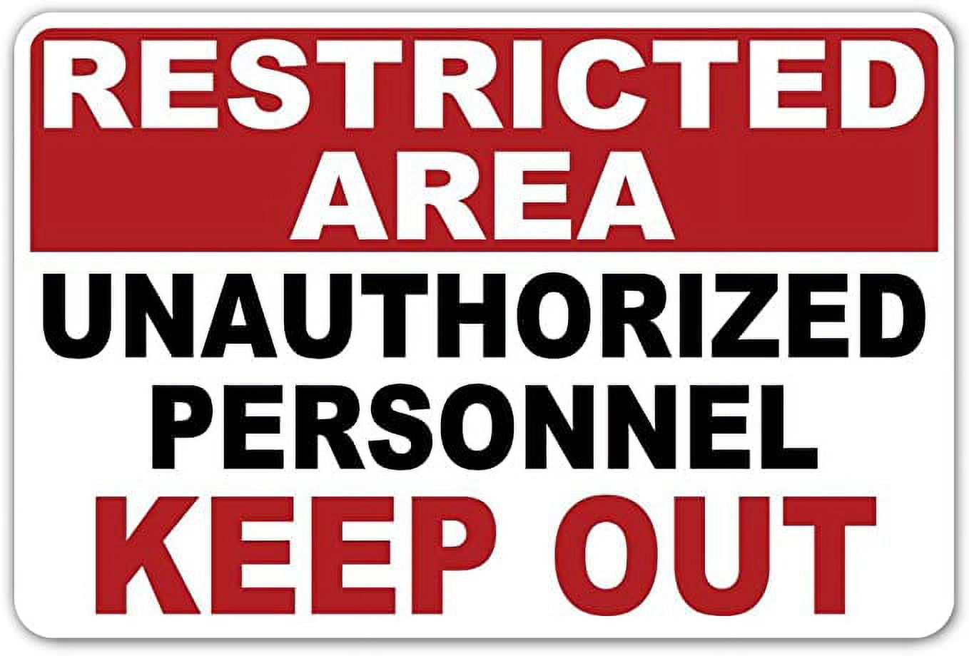 (Pack of 5 Stickers) Restricted Area Unauthorized Personnel Keep Out ...