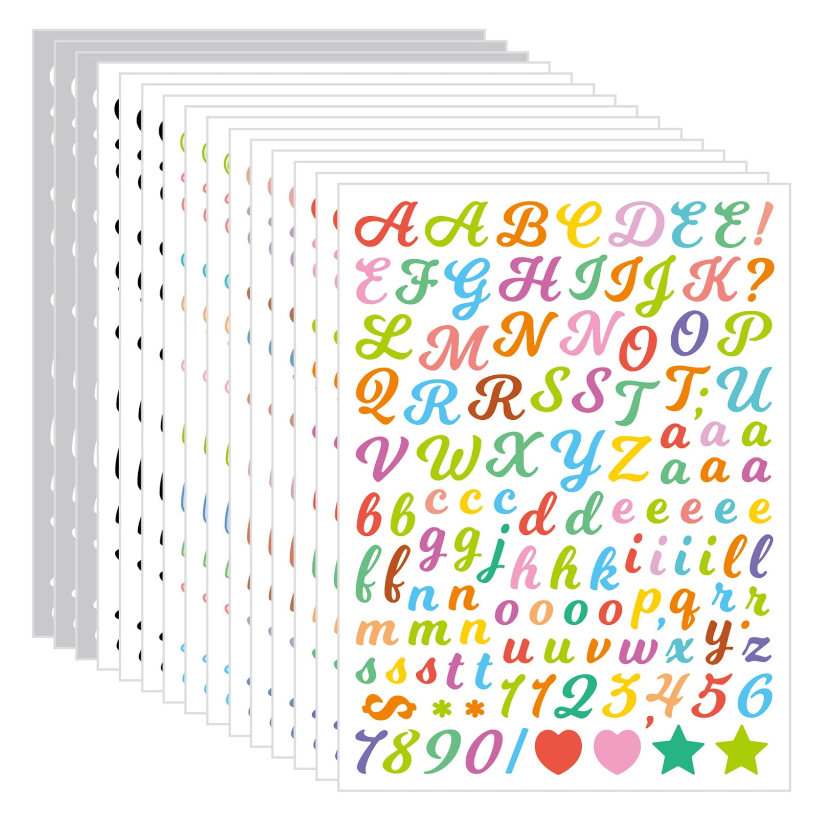 Pack of 5 Waterproof Letter Sticker for Projects Smooth Surfaces ...