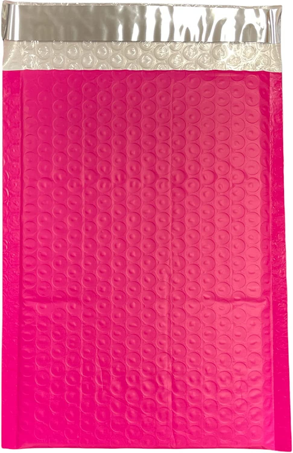 Pack of 50 #000 4" x 8" Poly Bubble Lined Mailer Padded Envelopes Pink ...