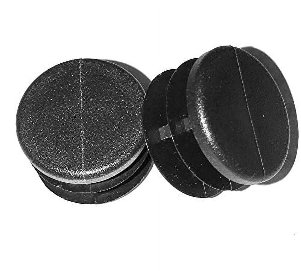 (Pack of 50) 1" Round Black Plastic Tubing Plug (14-23 Gauge 0.84"-0.95 ...