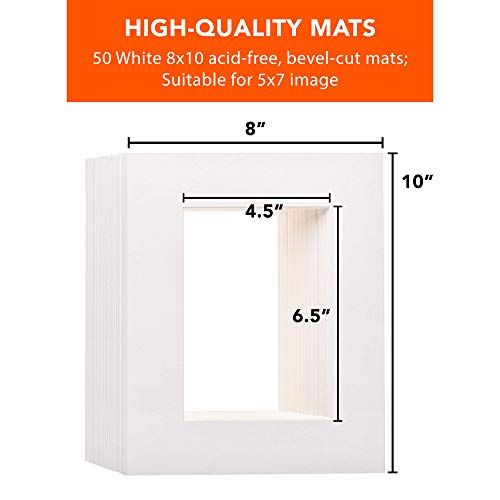 Pack of 50 11" x 14" Inch Pre-Cut White Backing Boards for Picture Mats ...