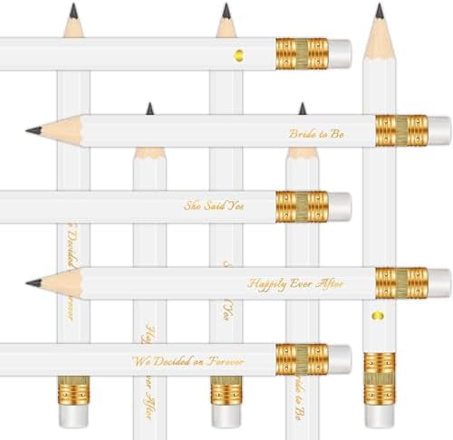Pack of 50-4'' Bridal Shower Pencils, Pre-sharpened Half Pencils for ...