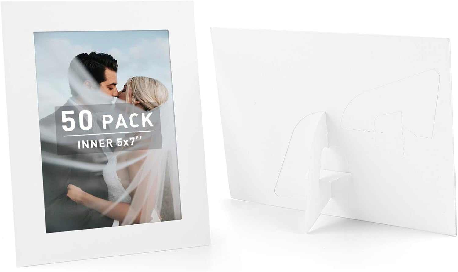 Pack of 50, 5X7 Paper Picture Frames with Easel, Photo Frame Cards, DIY ...