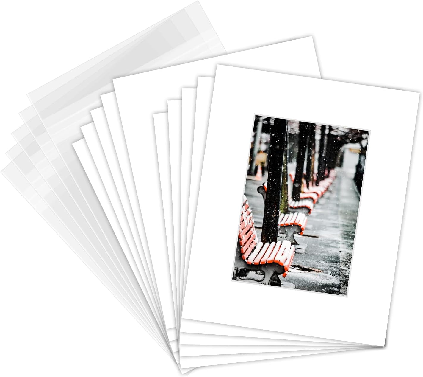Pack of 50 8x10 White Picture Mats Mattes with White Core Bevel Cut for ...