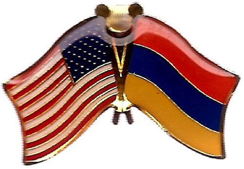 Pack of 50 Armenia & US Crossed Double Flag Lapel Pins, Armenian ...