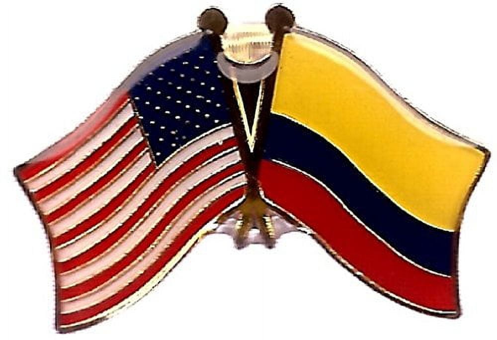 Pack of 50 Colombia & US Crossed Double Flag Lapel Pins, Colombian ...