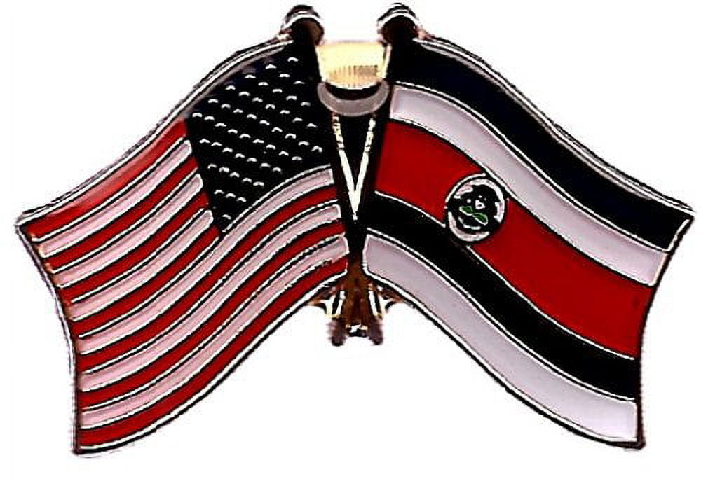 Pack of 50 Costa Rica & US Crossed Double Flag Lapel Pins, Costa Rican ...