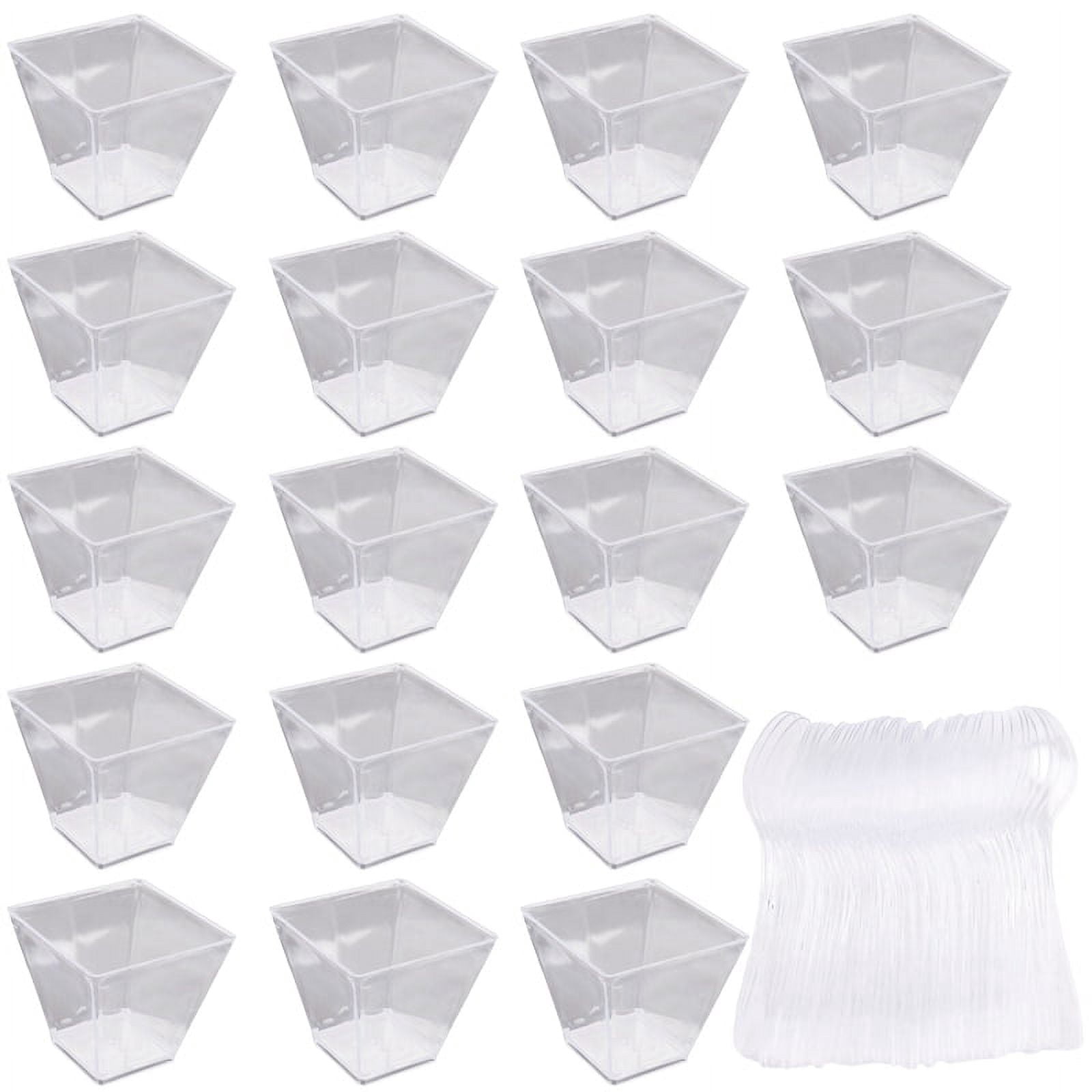 Pack of 50 Dessert Cups with Spoons, 60Ml Dessert Bowls Set, DIY ...