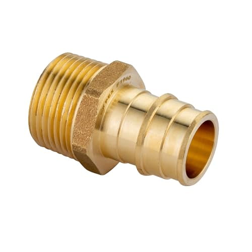 (Pack of 50) EFIELD Pex-A 1/2"x 1/2" Male NPT Adapter Expansion Brass Fittings, ASTM F1960 ...