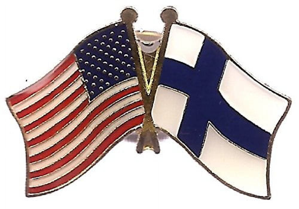 Pack of 50 Finland & US Crossed Double Flag Lapel Pins, Finnish ...