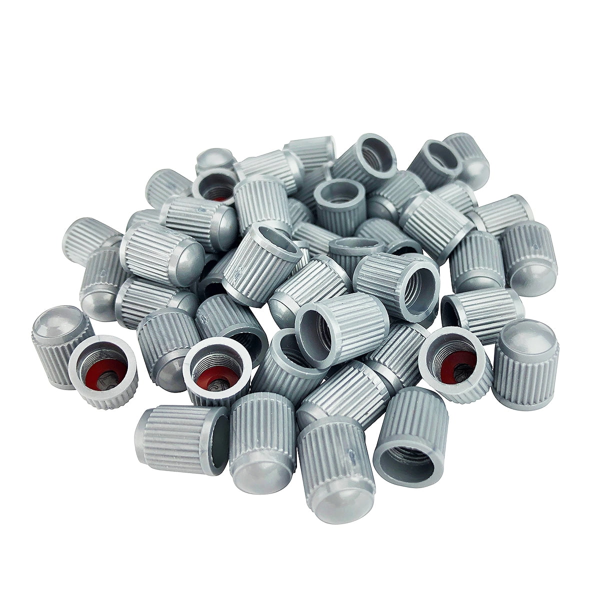 Pack of 50 Gray Valve Stem Caps w/ inner seal for all Schrader type ...