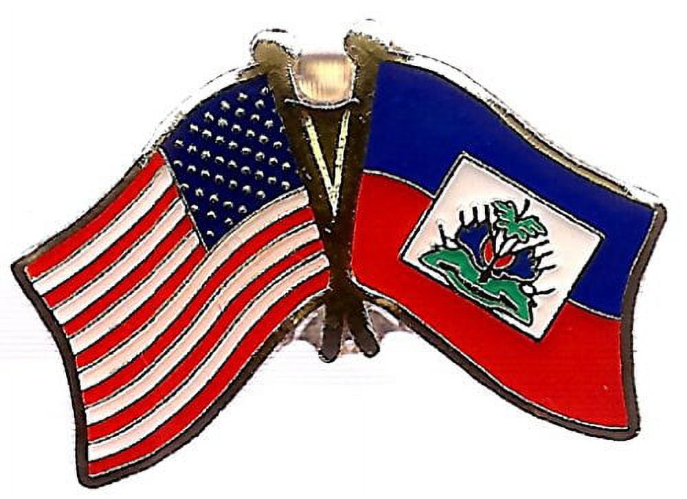 Pack of 50 Haiti & US Crossed Double Flag Lapel Pins, Haitian ...