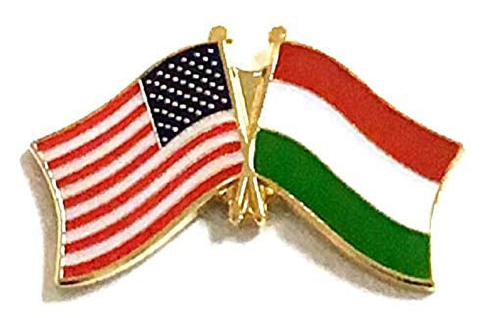Pack of 50 Hungary & US Crossed Double Flag Lapel Pins, Hungarian ...
