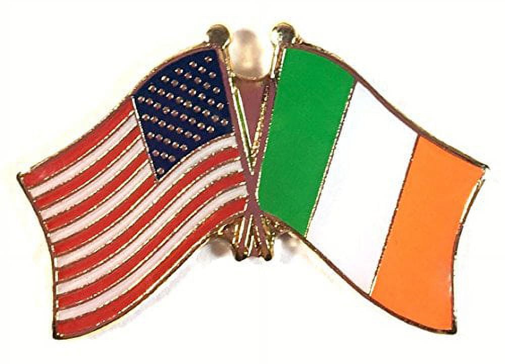 Pack of 50 Ireland & US Crossed Double Flag Lapel Pins, Irish ...